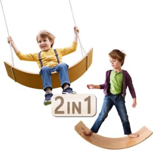 Wooden Wobble Balance Board and Swing – Pak Swing